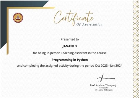 I Am Excited To Announce The Completion Of My Python Taship At Iitm Bs