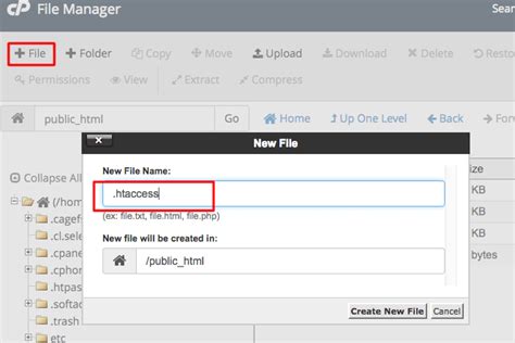 How To Locate Or Create Htaccess File