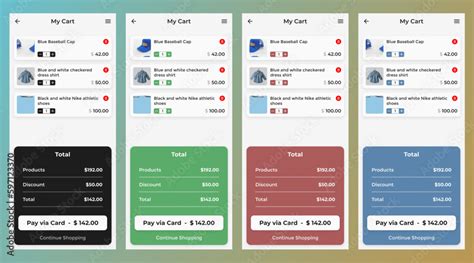 Shopping Cart Mobile Ui Mobile Ui Design Mobile App Design Mobile Ui Kit Stock Vector Adobe