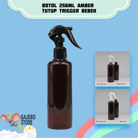 Jual Botol 250ml Amber Tutup Trigger Bebek Spray Neck 24 Botol Isi Ulang Bahan Keras Dan Tebal
