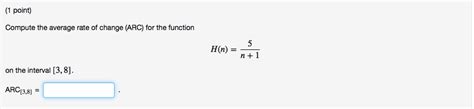 Solved Point Compute The Average Rate Of Change ARC Chegg Com