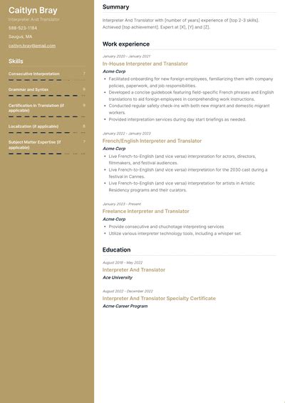 10 Interpreter And Translator Resume Examples That Work