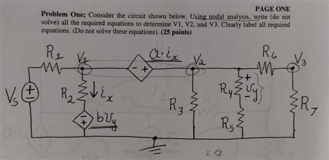 Solved PAGE ONE Problem One Consider The Circuit Shown Chegg