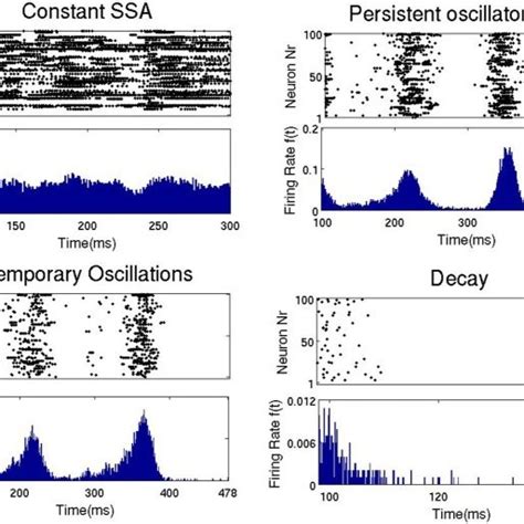Four Types Of Network Activity Patterns Each Panel Shows The Raster