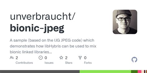 GitHub Unverbraucht Bionic Jpeg A Sample Based On The IJG JPEG Code Which Demonstrates How