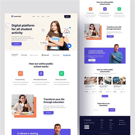 Educational Landing Page Ui Ux Design Behance