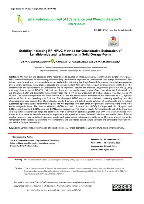 Pdf Stability Indicating Rp Hplc Method For Quantitative Estimation