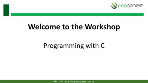 C Programming Workshop Pdf Computer Software And Applications