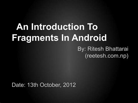 Introduction To Fragments In Android Pdf Programming Languages