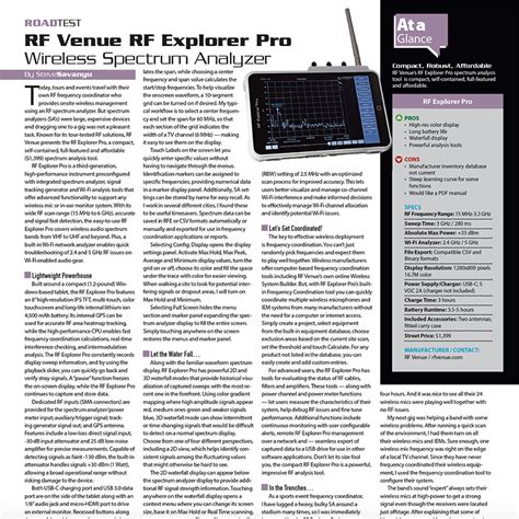 Rf Venue Rf Explorer Pro Wireless Spectrum Analyzer Foh Front Of House Magazine