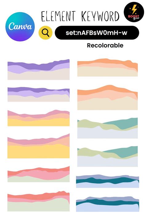 Canva Element Keyword Curvy Frame Recolorable