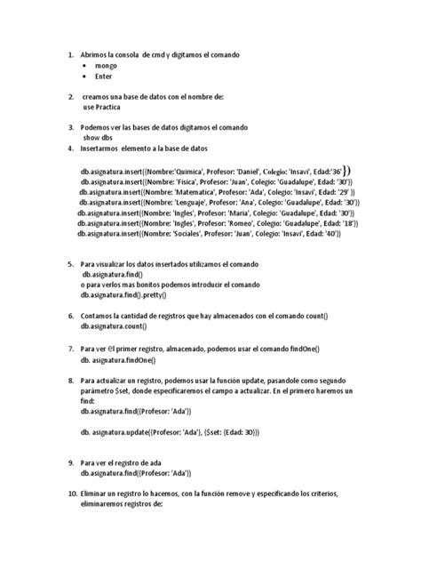 Mongodb Ejemplo Pdf Informática