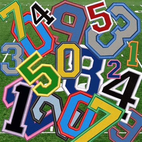 High School Varsity Numbers Patch College Letterman Jacket Embroidered Iron On Sew On Applique