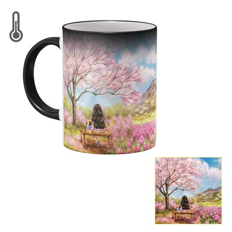 قیمت و خرید ماگ حرارتی گردو چاپ مدل دختر بهار به همراه زیر لیوانی