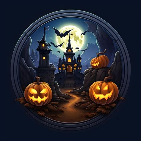 Premium Photo Halloween Background With Haunted House And Full Moon