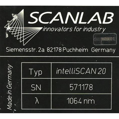Scanlab Intelliscan 20 Scan System