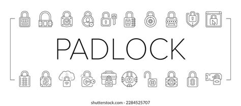 Padlock Lock Safe Password Key Icons Stock Vector Royalty Free 2284525707 Shutterstock