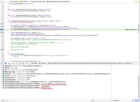 Ios Chaos In Debugger During To Get Keyboard Rect Stack Overflow