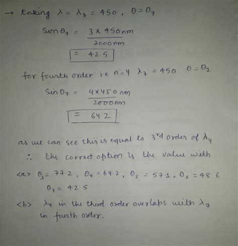 A Diffraction Grating Has A Diffraction Grating Constant D 2000 Nm A