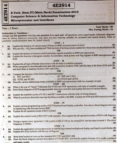 RTU Question Papers Semester CS IT E AglaSem