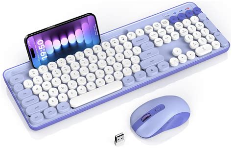 Wireless Keyboard And Mouse Combo Retro Round Keycap