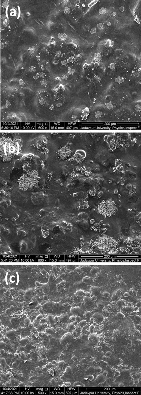 Fe Sem Micrographs For A Go Free B 3 Wt Go Grafted And C 9