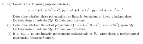 Solved Consider the following polynomials in P3 Determine | Chegg.com