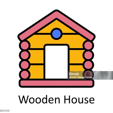 목조 주택은 윤곽선 아이콘 디자인 일러스트레이션으로 채워져 있다 흰색 배경에 예술과 공예 기호 Eps 10 파일 0명에 대한 스톡 벡터 아트 및 기타 이미지 Istock