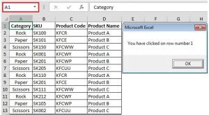 How To Get Row Number By A Single Click Using VBA In Microsoft Excel 2010