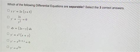 Solved Which Of The Following Differential Equations Are