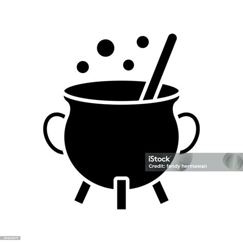 Template Desain Vektor Ikon Kuali Dengan Latar Belakang Putih Ilustrasi