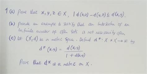 solved 1 a prove that x y z∈x ∣d x z −d y z ≤d x y b