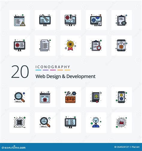 20 Web Design And Development Line Filled Color Icon Pack Like Coding Contacts Programming