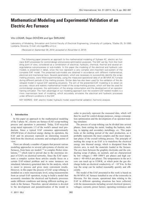 mathematical modeling and experimental validation of an electric