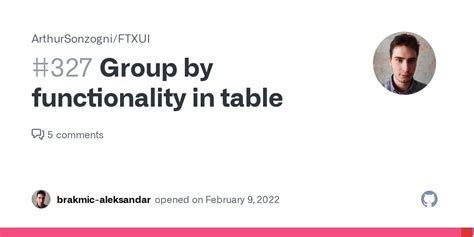group by functionality in table · issue 327 · arthursonzogni ftxui