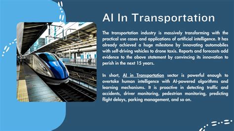 Ppt Top 10 Applications Of Ai In Transportation Powerpoint