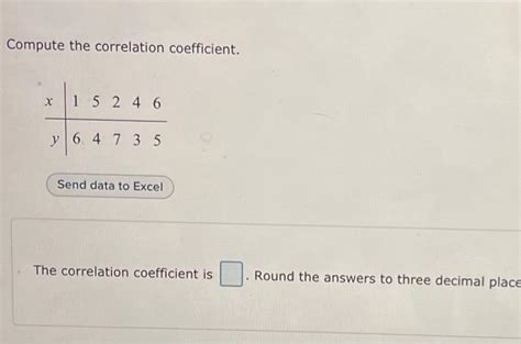 Solved Compute The Correlation Coefficient