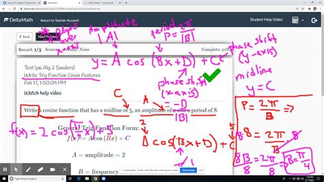 L53d Alg2 Write Trig Function Given Features Youtube L53d Alg2 Write Trig Function Given Features Youtube