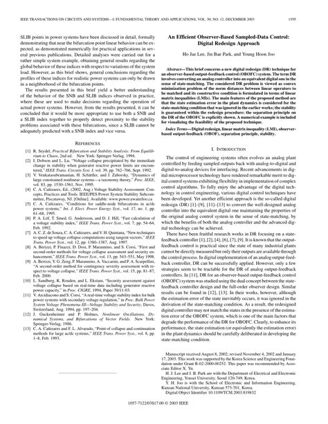 Pdf An Efficient Observer Based Sampled Data Control Digital Redesign Approach