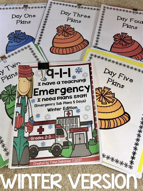 Winter Sub Plans 2nd Grade Emergency Sub Plans Sub Folder Sub Folder