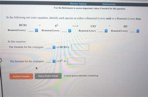 solved in the following net ionic equation identify each