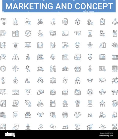 Marketing And Concept Outline Icons Collection Marketing Concept