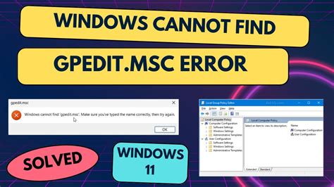 how to fix windows cann t find gpedit msc error in windows 11