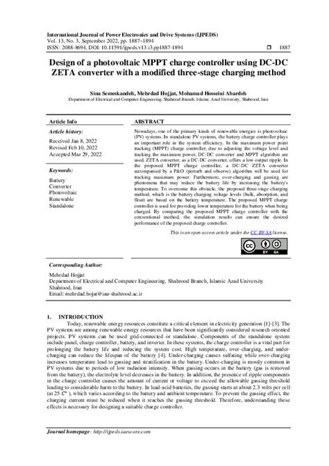 Pdf Pv Mppt Charge Controller With Zeta Converter