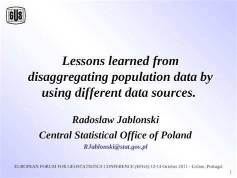 Ppt Lessons Learned From Disaggregating Population Data By Using Different Data Sources