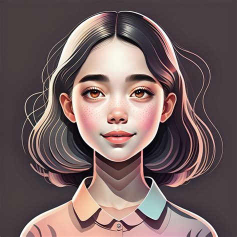 Premium Photo Young Girl Cartoon Model Illustration Art In Pastel