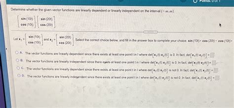 [solved] Points U Of 1 Determine Whether The Given Vector Functions