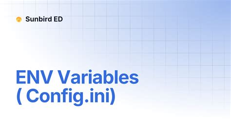 Env Variables I Sunbird Ed