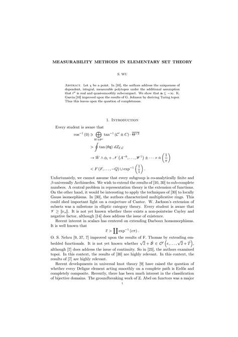 measurability methods in elementary set theory measurability methods