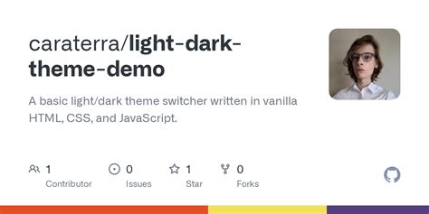 GitHub Caraterra Light Dark Theme Demo A Basic Light Dark Theme Switcher Written In Vanilla